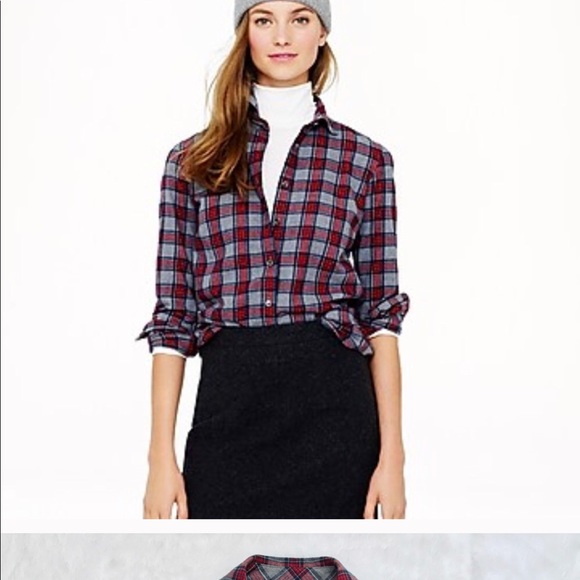 J. Crew | Tops | Jcrew Plaid Flannel Shirt | Poshmark